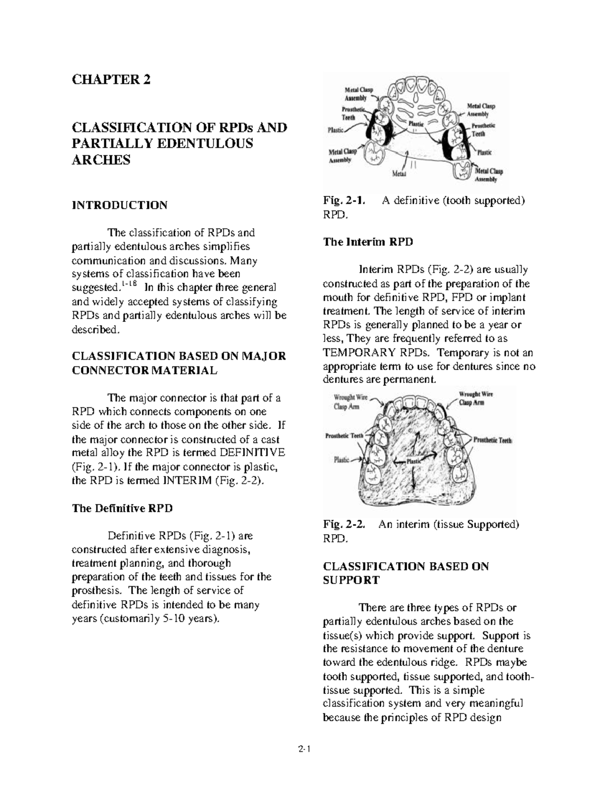 Chapter 2 classification of rpds - CHAPTER 2 CLASSIFICATION OF RPDs AND ...