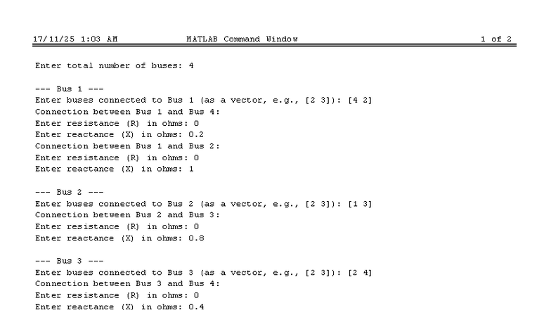 PSA 2 Y-BUS: Sample Practical for Power System Analysis - Studocu