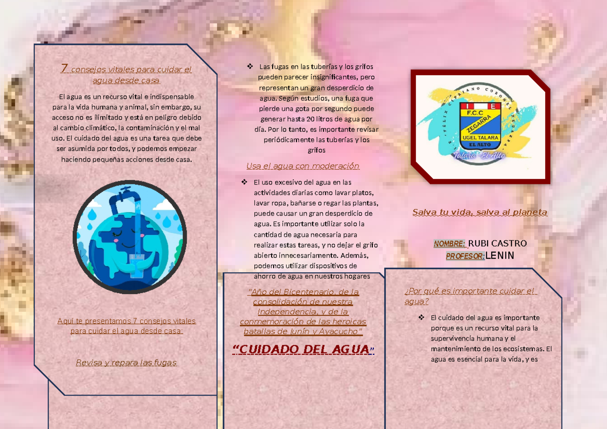 7 Consejos Vitales para Cuidar el Agua desde Casa - Studocu