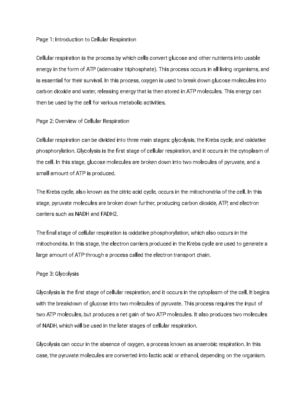 Cellular Respiration - Page 1: Introduction to Cellular Respiration ...