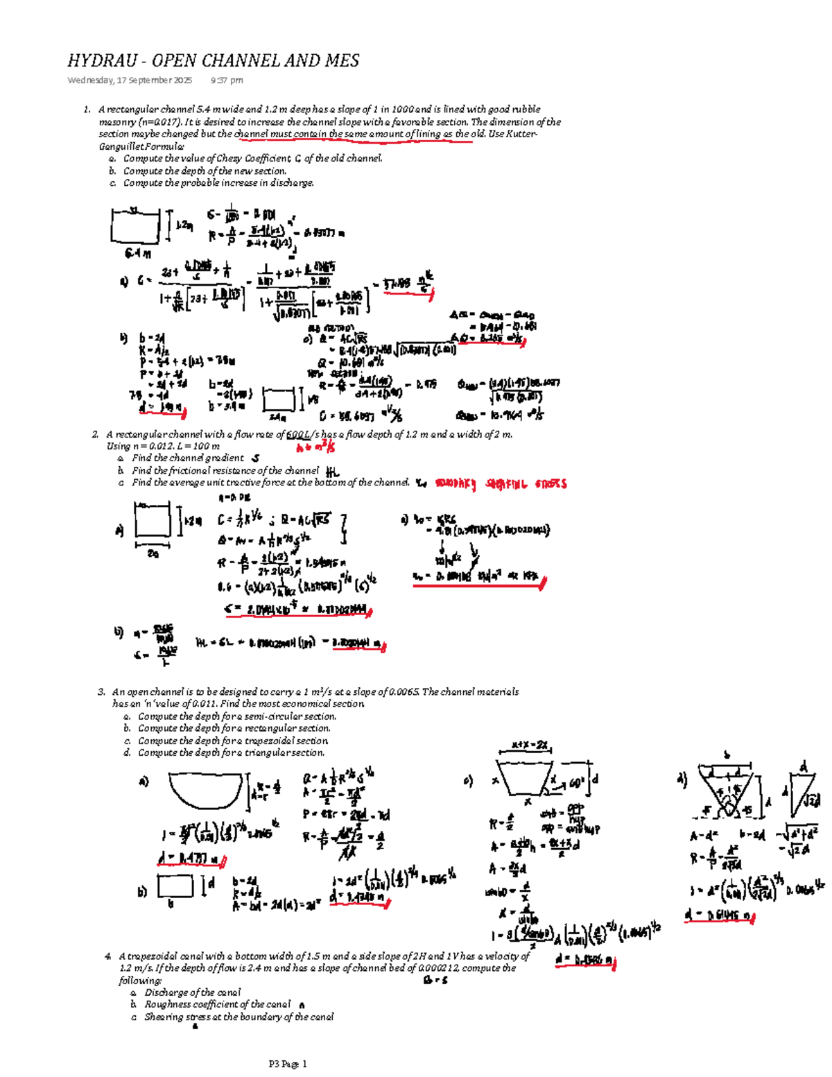 P3 HYDRAU OPEN CHANNEL NOTES - LECTURE SUMMARY - Studocu