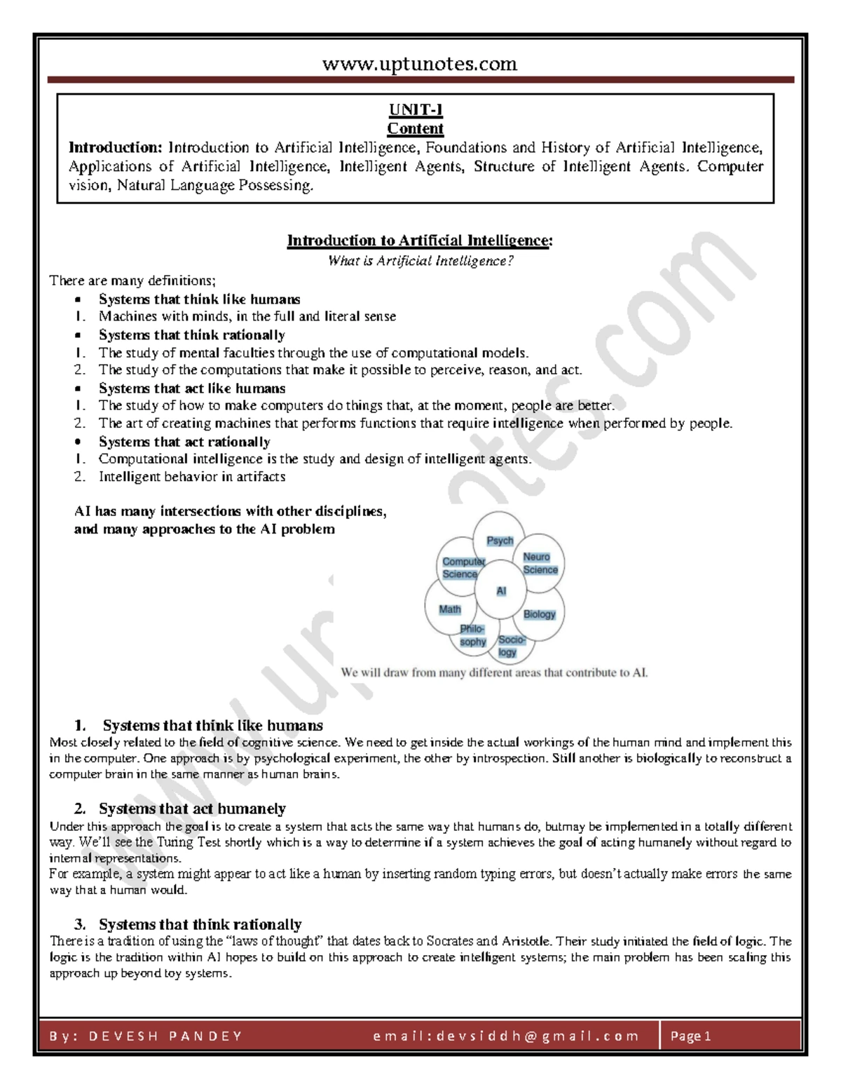AI notes 4 5 units - UNIT – 4 1 Architecture of Intelligent Agents: The ...