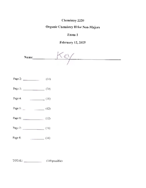 Organic Chemistry II (CHEM 202) Exam 3 Answer Key - Fall 2024 - Studocu