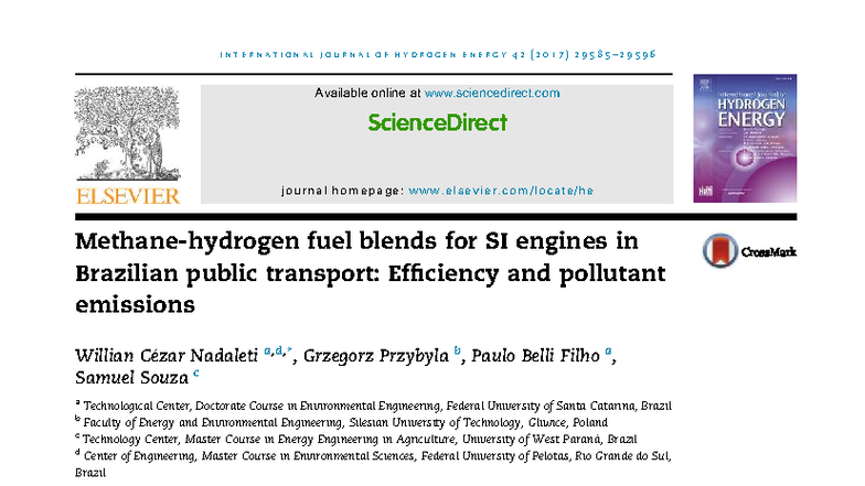 Methane-Hydrogen Fuel Blends for SI Engines in Brazilian Public ...