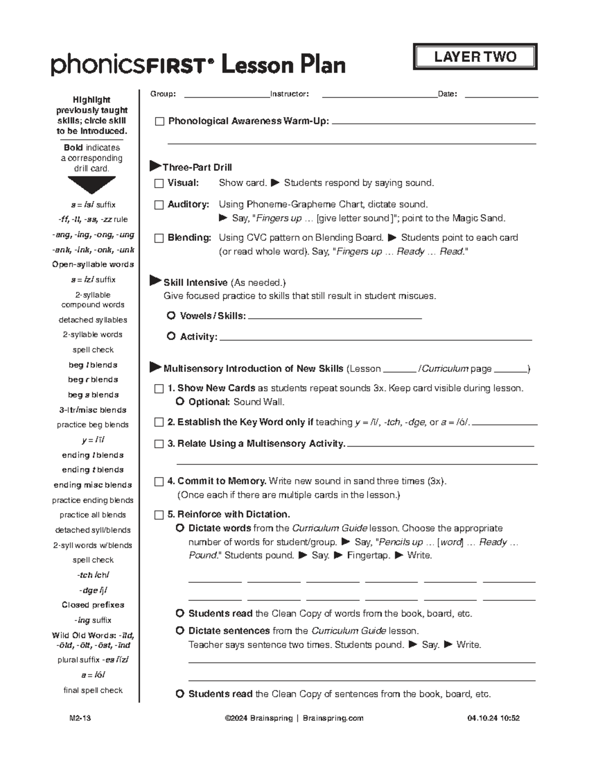 Lesson Plan: Interactive Layer 2 - Phonological Awareness Skills - Studocu