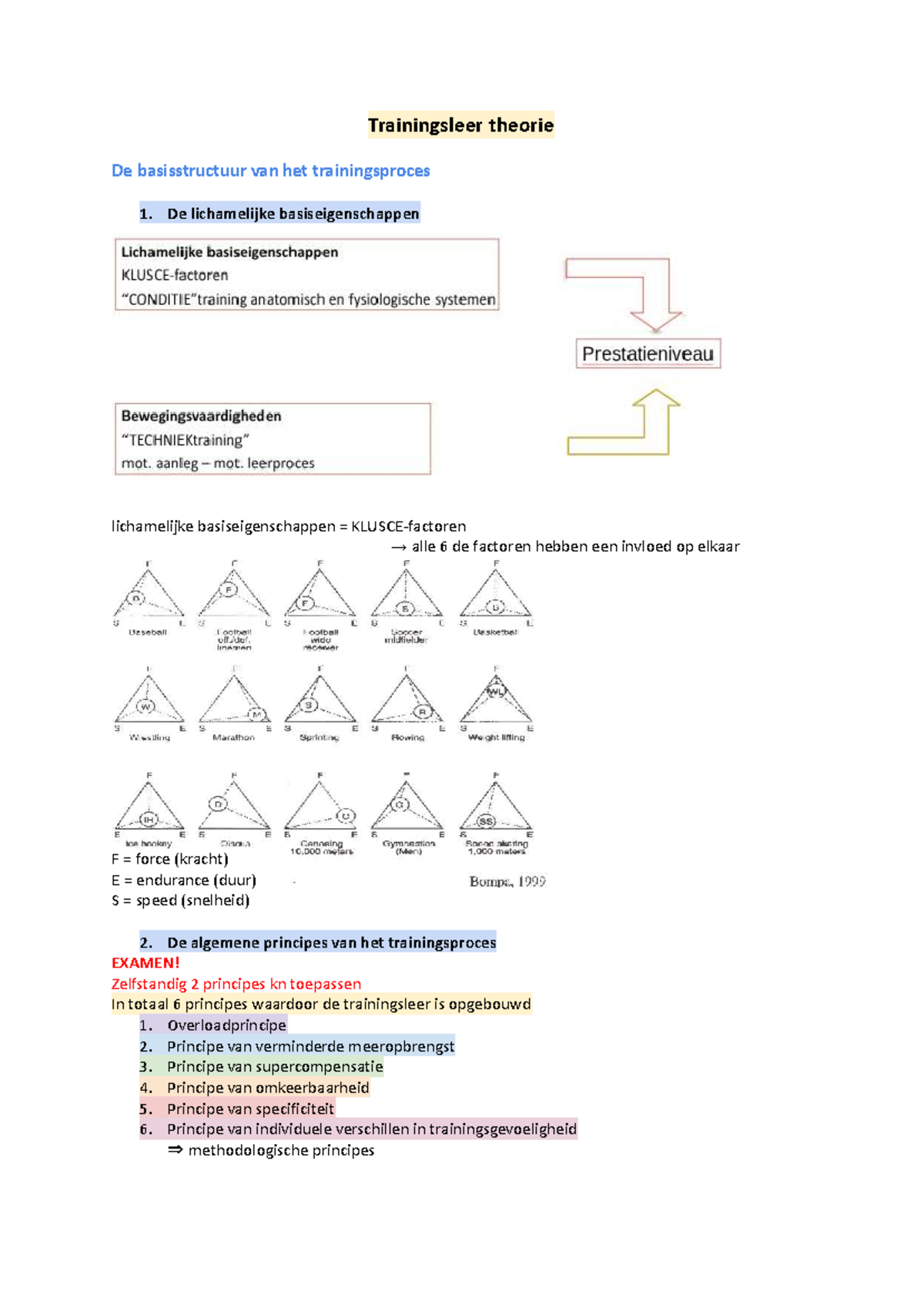 Trainingsleer Theorie: Basisstructuur en Principes van het ...