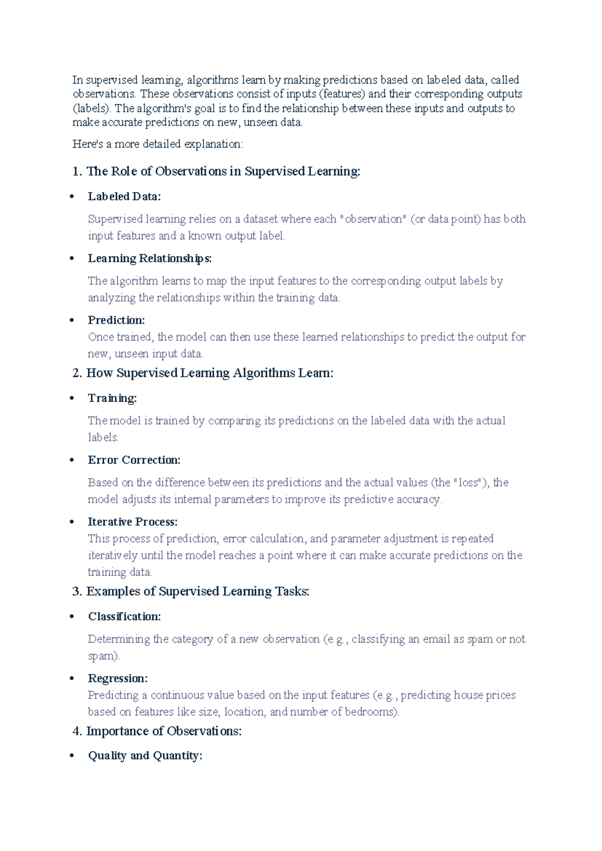 Supervised Learning: Understanding Observations and VC Dimension - Studocu