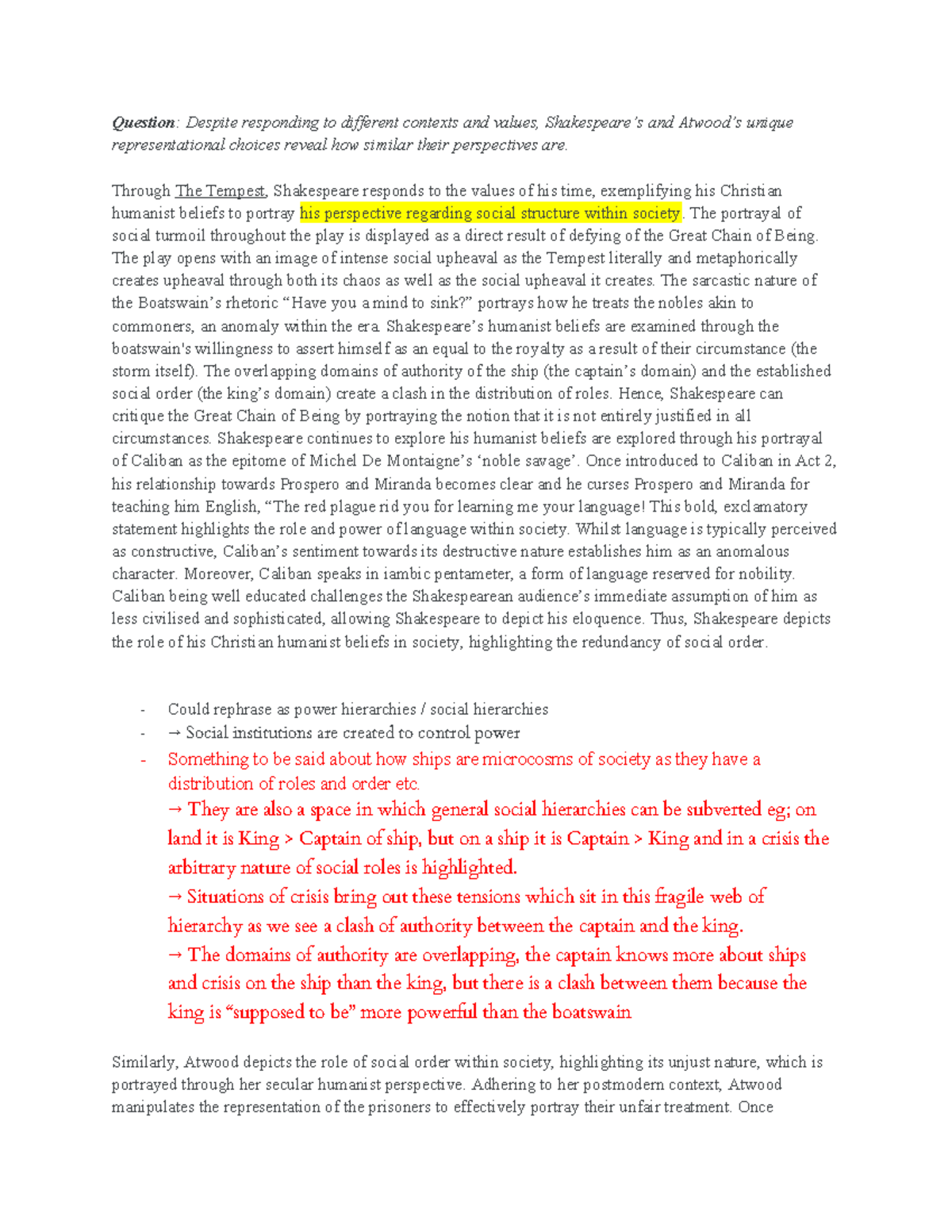 ENG2000 Module A Tempest/Hagseed Comparative Essay Analysis - Studocu