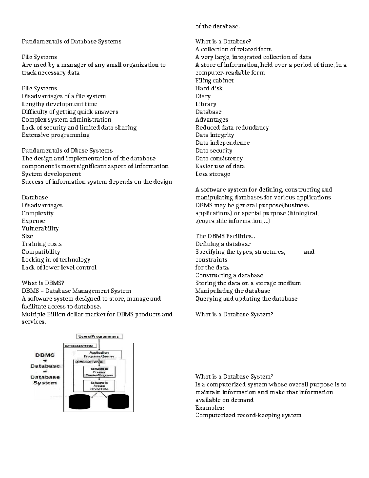 Lec 1 Fundamentals of Database Systems - Fundamentals of Database ...