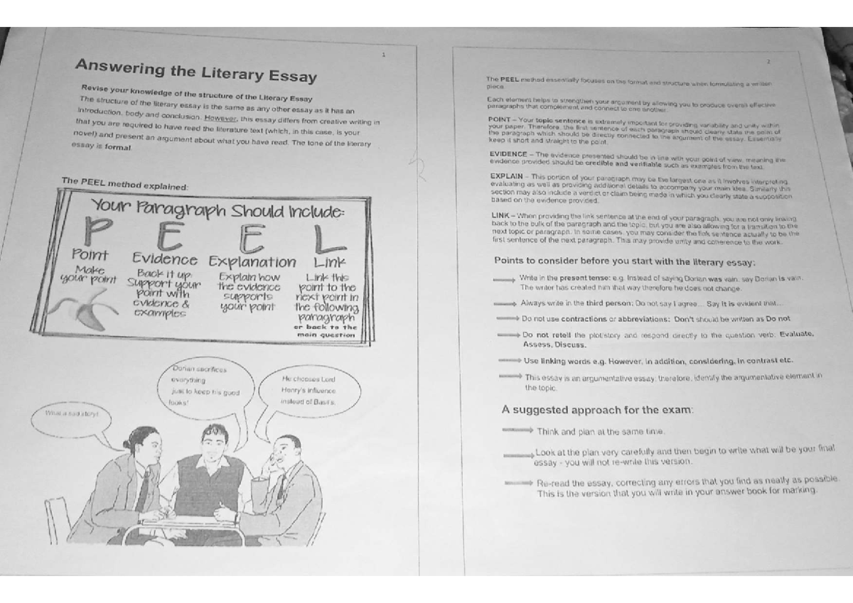 PEEL Method for Literary Essay Writing: Structure & Tips - Studocu
