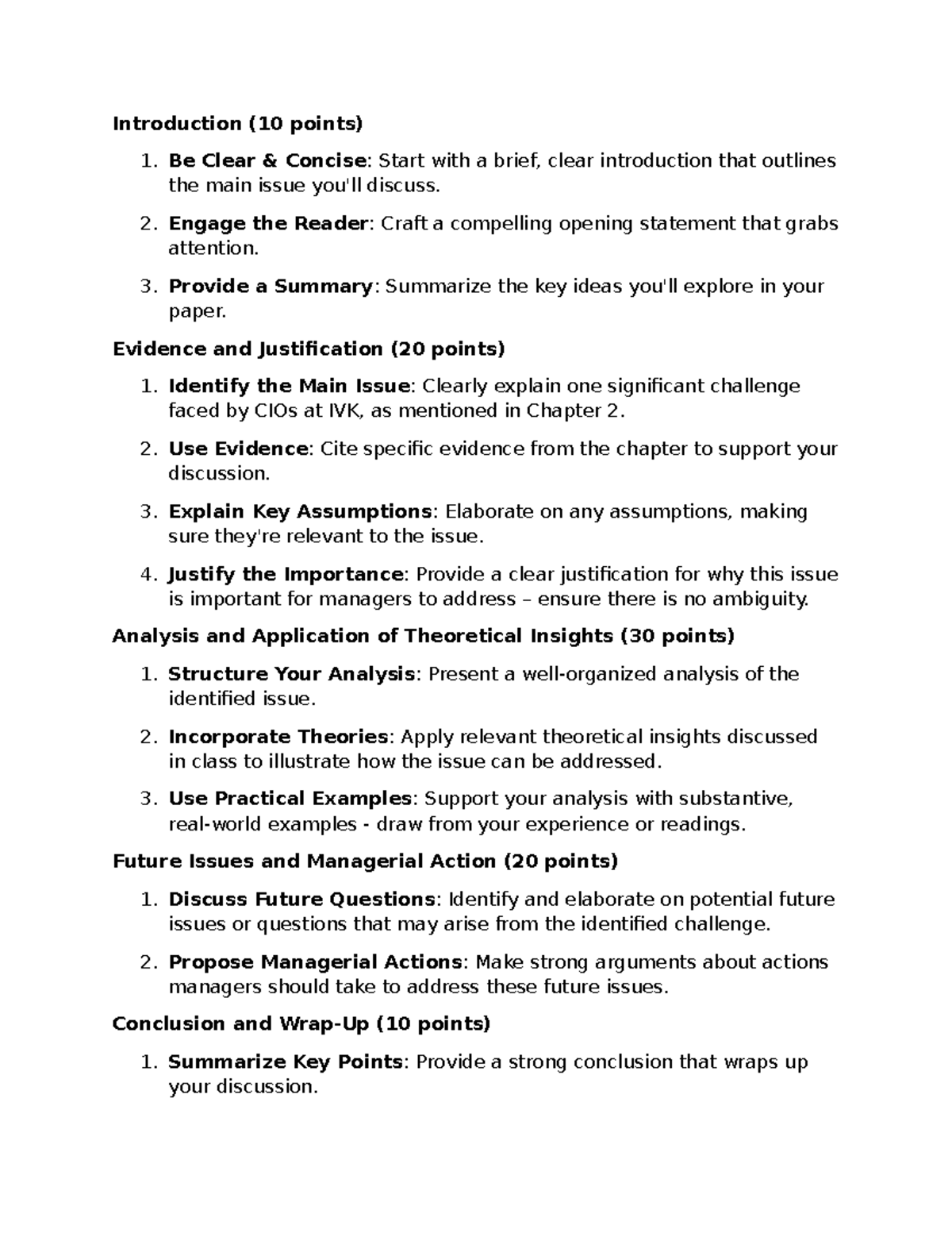 Rubric Template - Introduction (10 points) 1. Be Clear & Concise: Start ...
