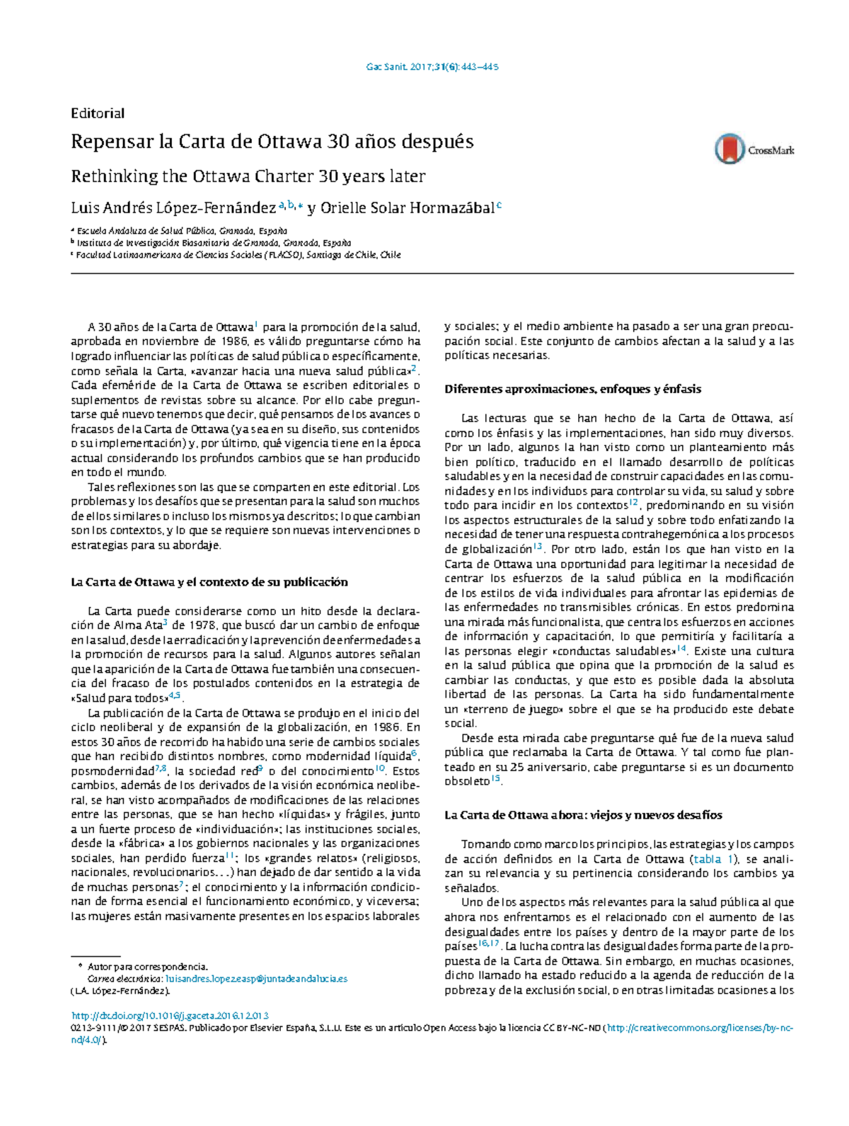 Rethinking the Ottawa Charter: 30 Years of Health Promotion Insights ...