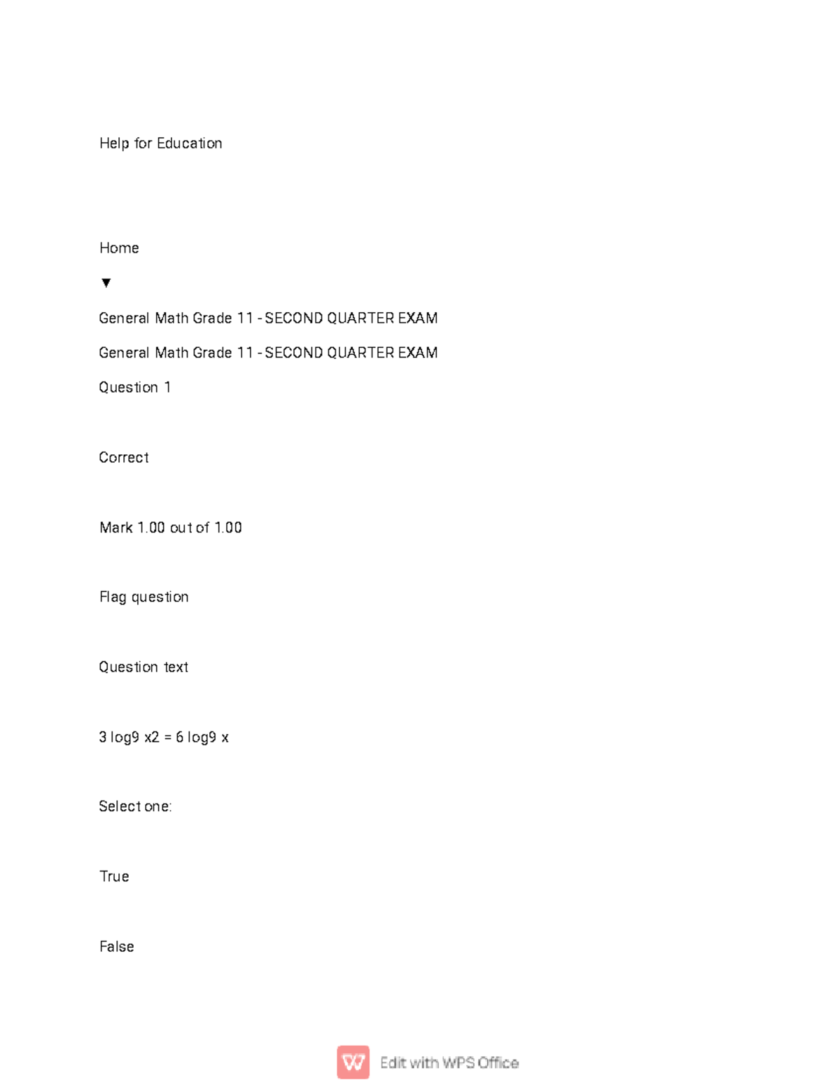 General Math Grade 11 - Second Quarter Exam Review Guide - Studocu