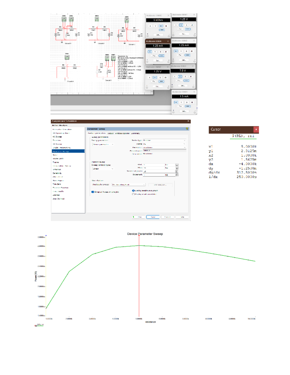 EEE Lab Simulation - Multimeter XMM1 XMM1 XMM2 XMM3 Multimeter XMM5 5 kOhm 1 V R4 R5 R6 R7 10k0 ...
