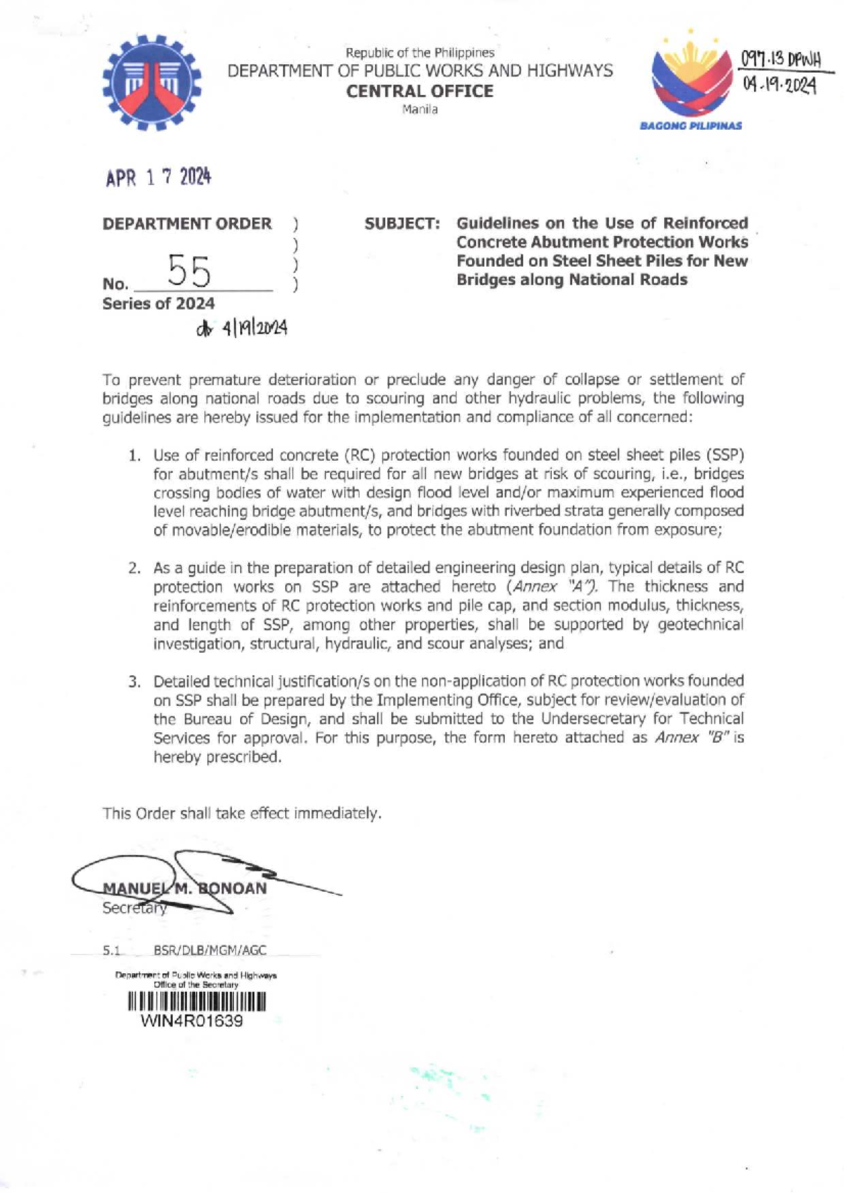 DO 055 s2024: Guidelines for RC Abutment Protection on SSP for Bridges ...