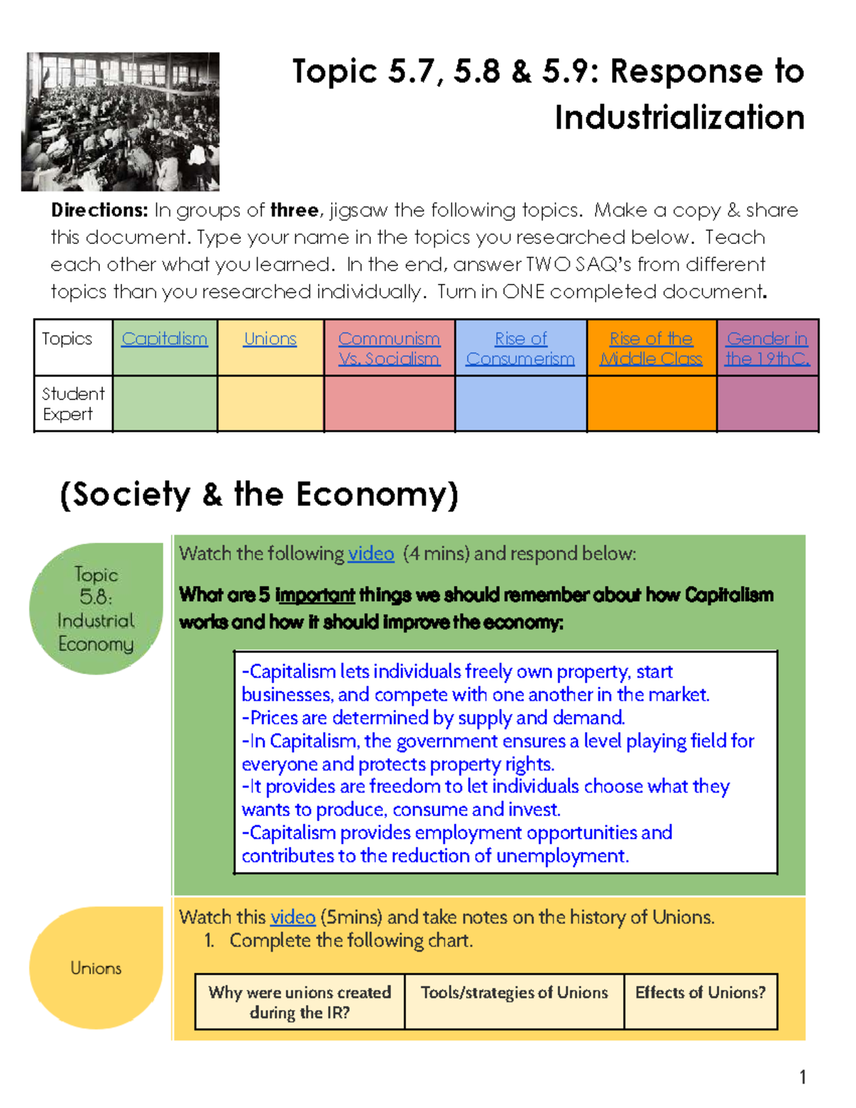 Response to Industrialization: Topics 5.7, 5.8, 5.9 Hyper Doc - Studocu