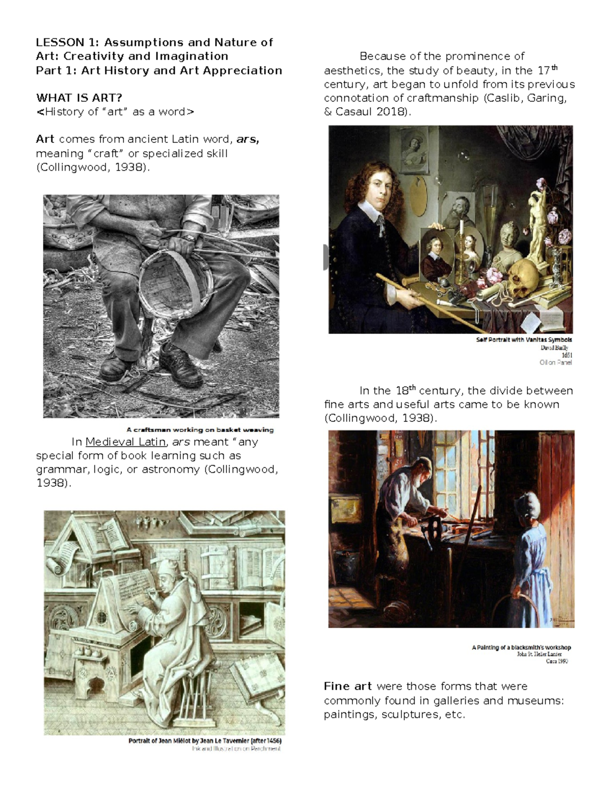 Art-Appre- Reviewer - LESSON 1: Assumptions and Nature of Art ...