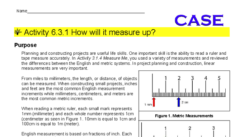 AFNR Activity 6.3.1: Mastering Measurement Skills - Studocu