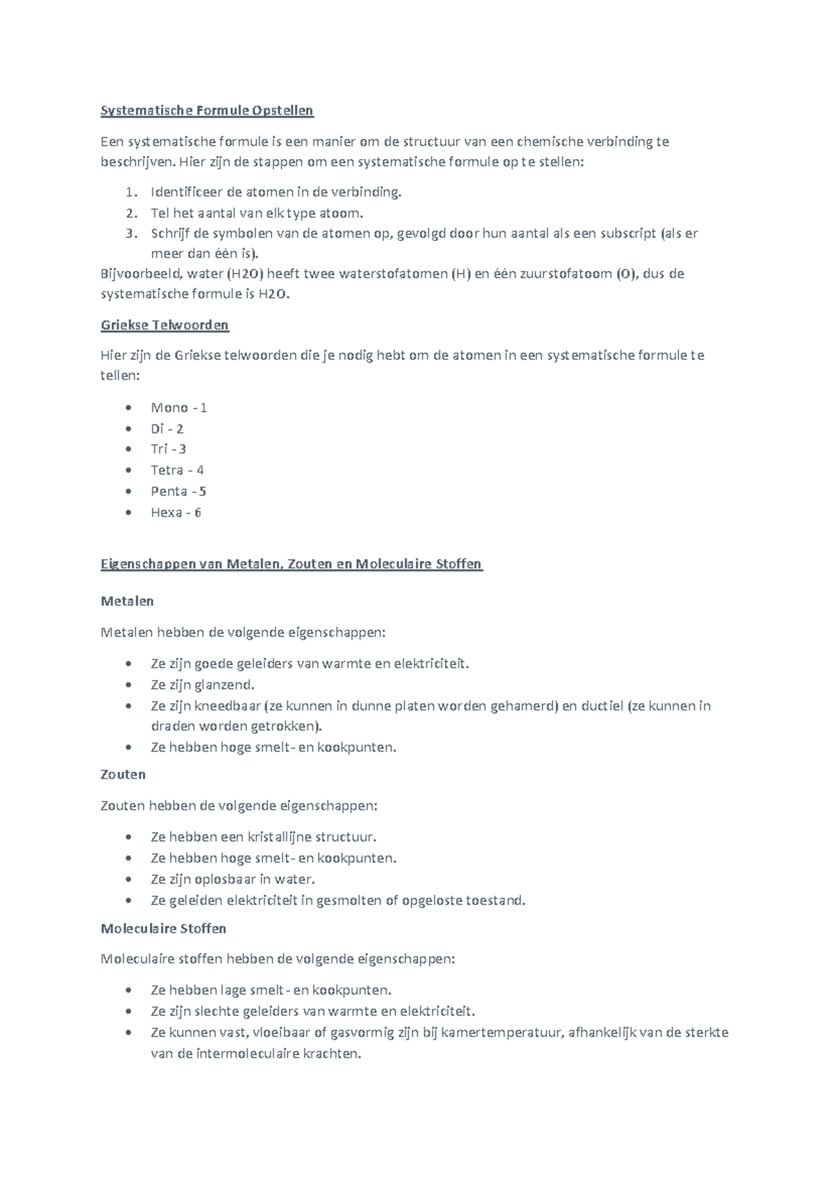 Scheikunde VWO 3 Chemie Hoofdstuk 3: Systematische Formules en ...