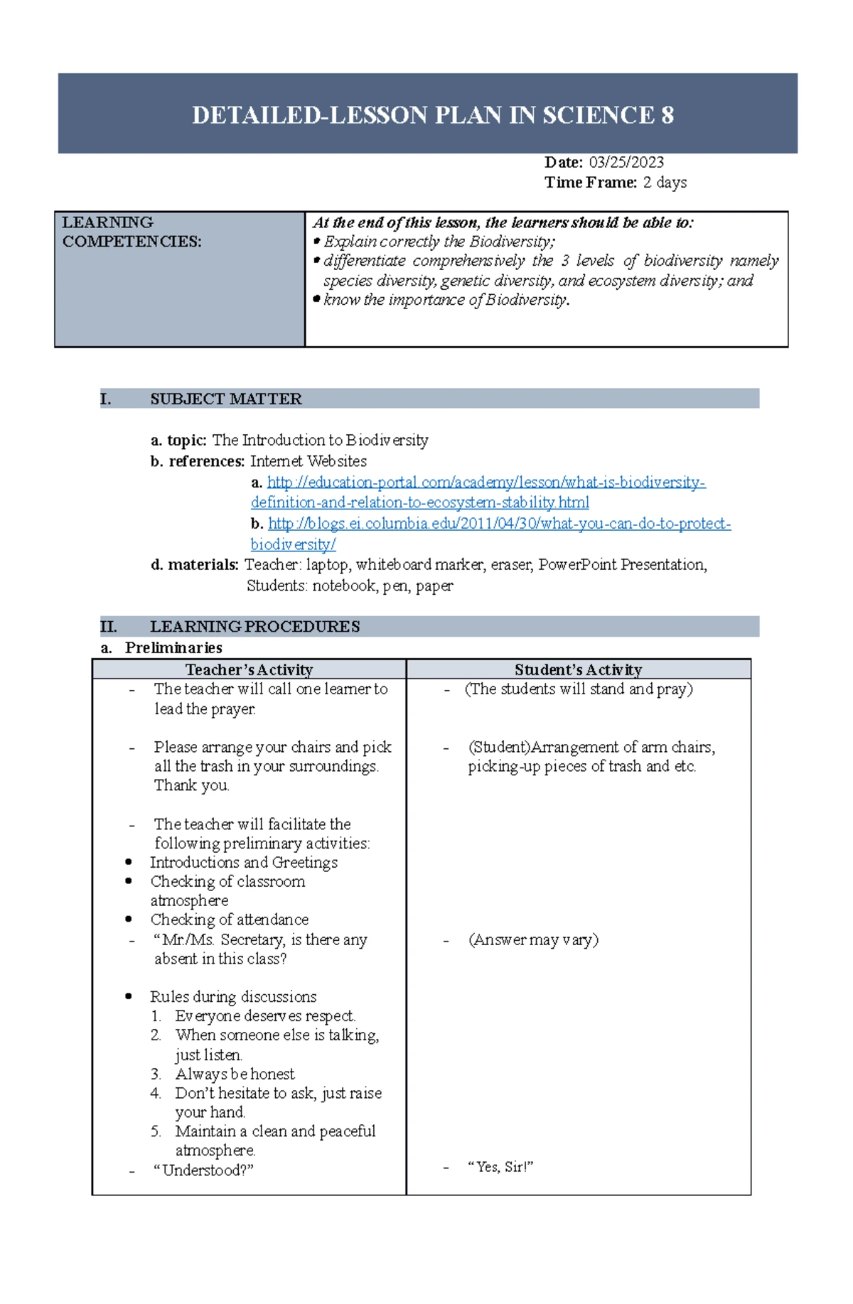 Lesson-plan-philo-2 compress - A Detailed Lesson Plan (Introduction to ...