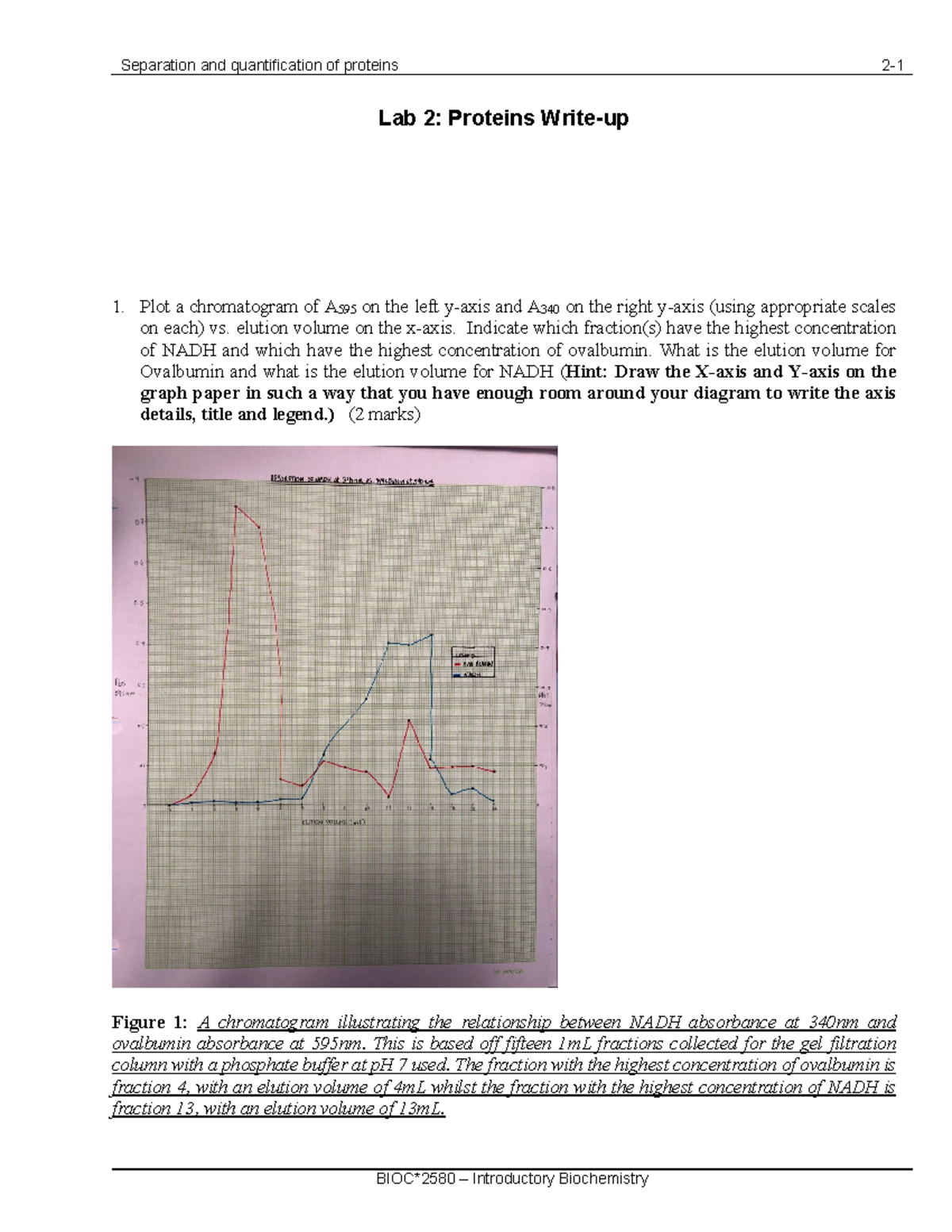 BIOC*2580 Lab 2: Protein Separation and Quantification Write-up - Studocu