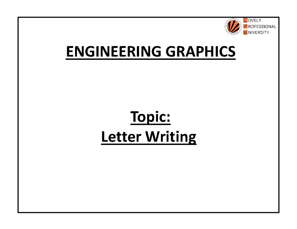 MEC136 Engineering Graphics: Letter Writing Notes - Studocu
