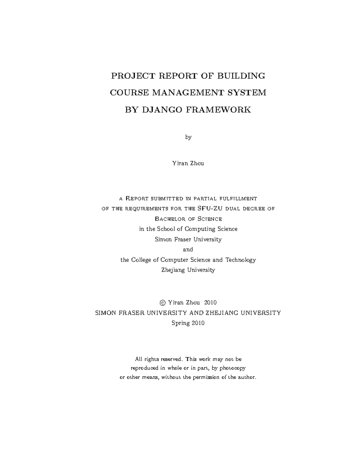 Django Project Report - PROJECT REPORT OF BUILDING COURSE MANAGEMENT ...