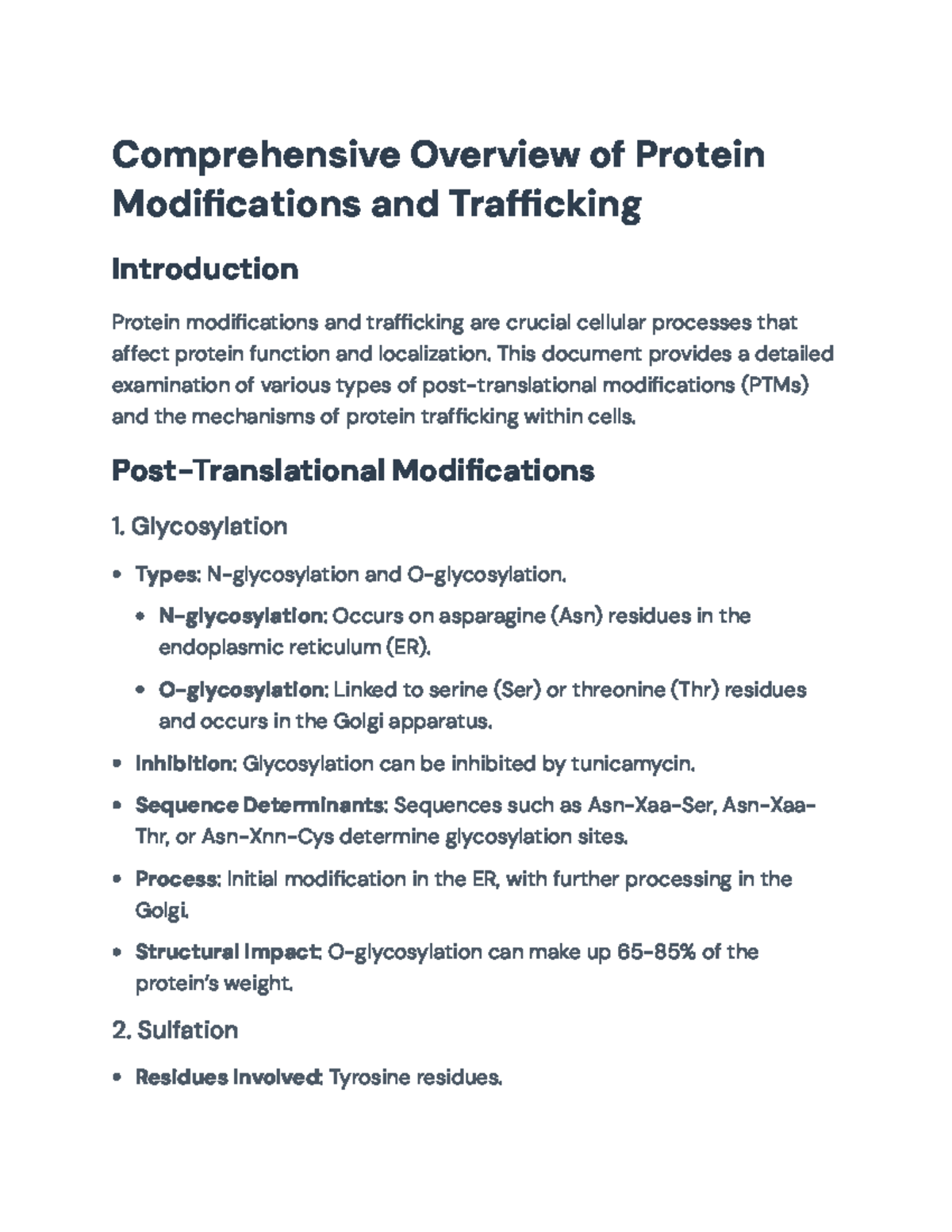 Protein Modifications and Trafficking: An In-Depth Study ...