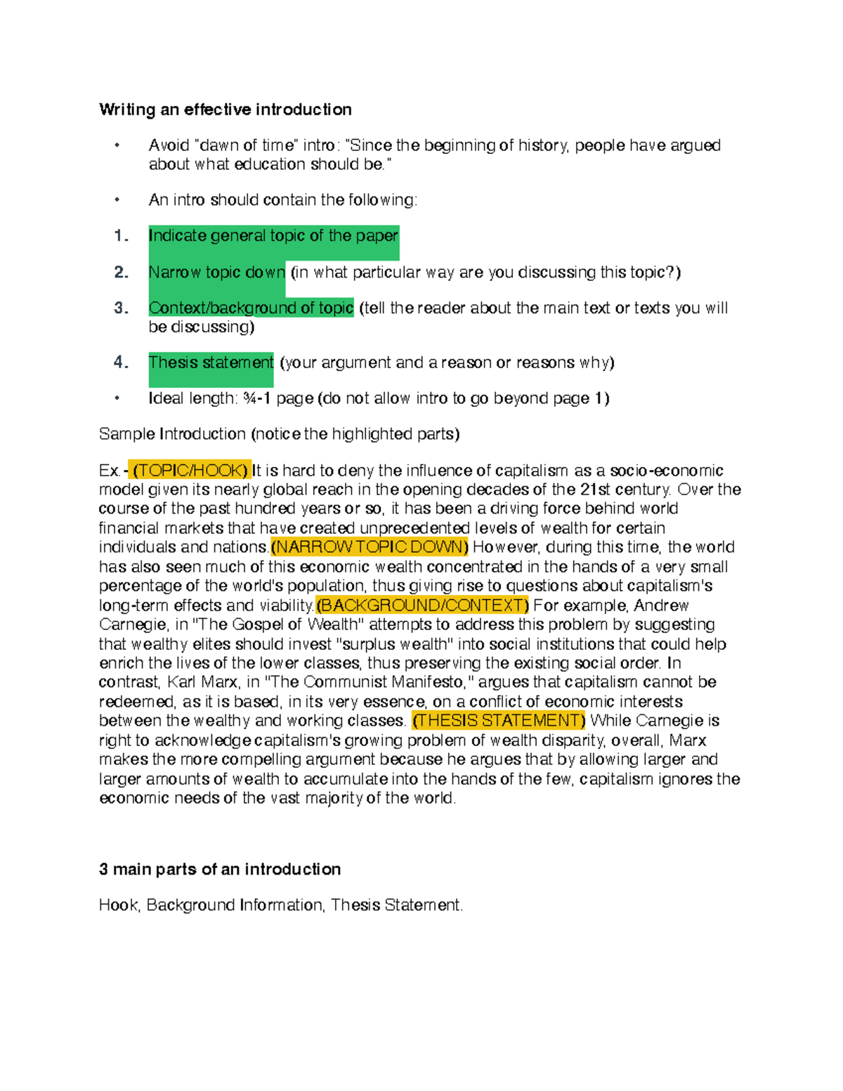 Effective Strategies for Writing an Introductory Paragraph - Studocu
