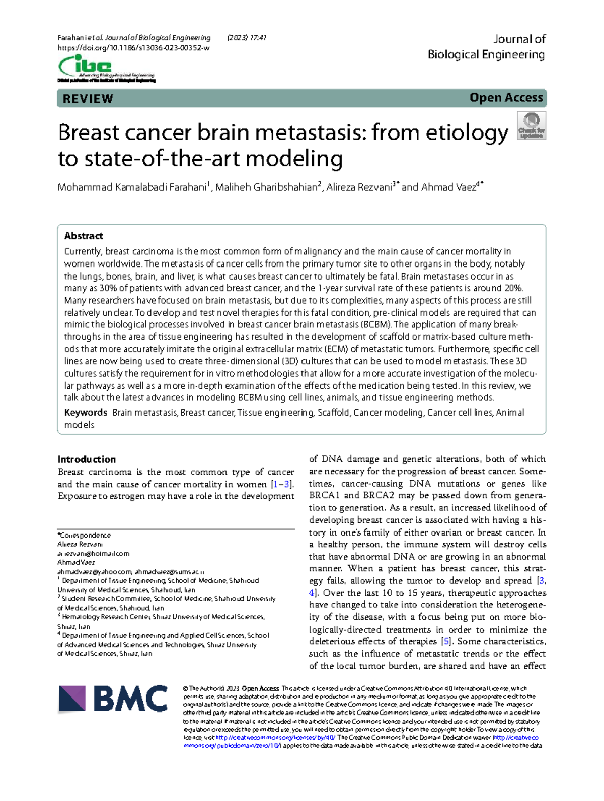 BCBM Modeling: Advances in Breast Cancer Brain Metastasis Research ...