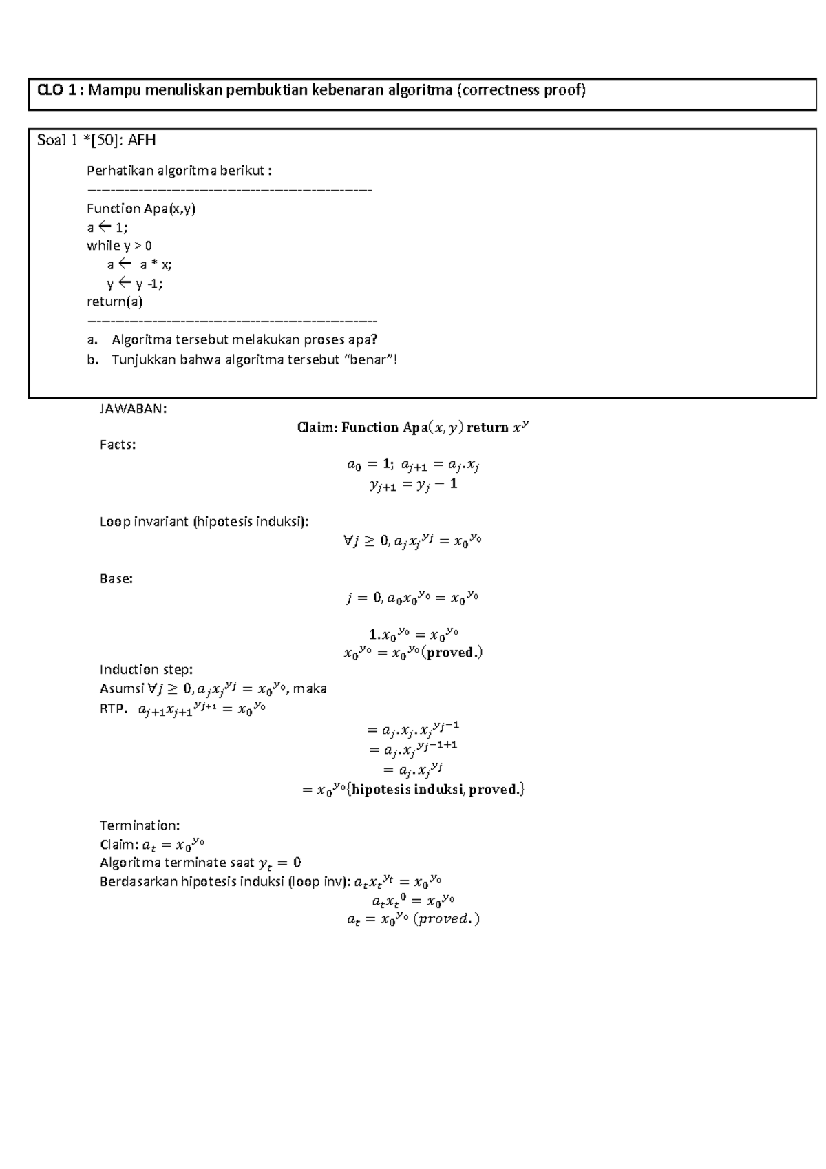 UTS 2023 - Pembahasan Soal UTS Algoritma dan Kompleksitas - Studocu