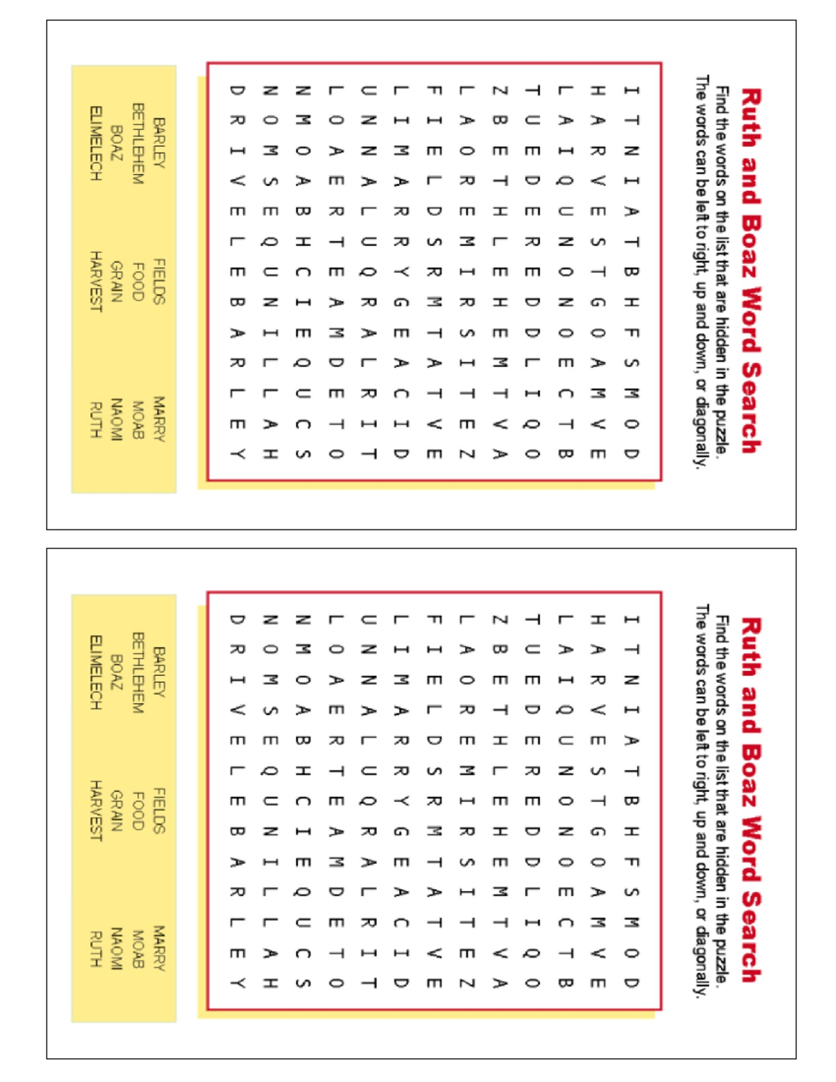 C1 activities - dasdasd - Ruth and Boaz Word Search Ruth and Boaz Word ...