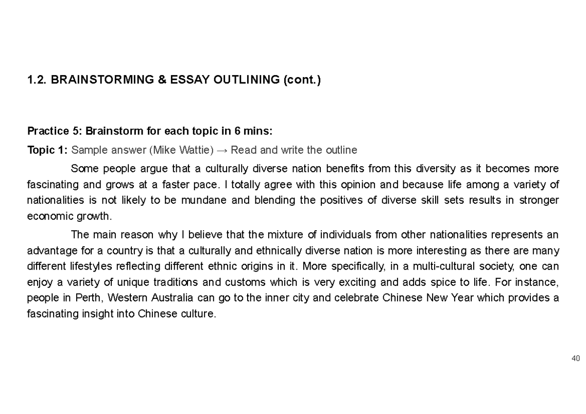 Cultural Diversity and Its Advantages: Essay Outline (Phase 3) - Studocu