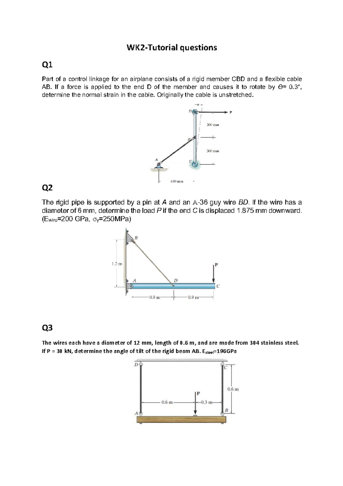 Tutorial 2 Questions & Solutions (ENGR 101 - WK3) - Studocu