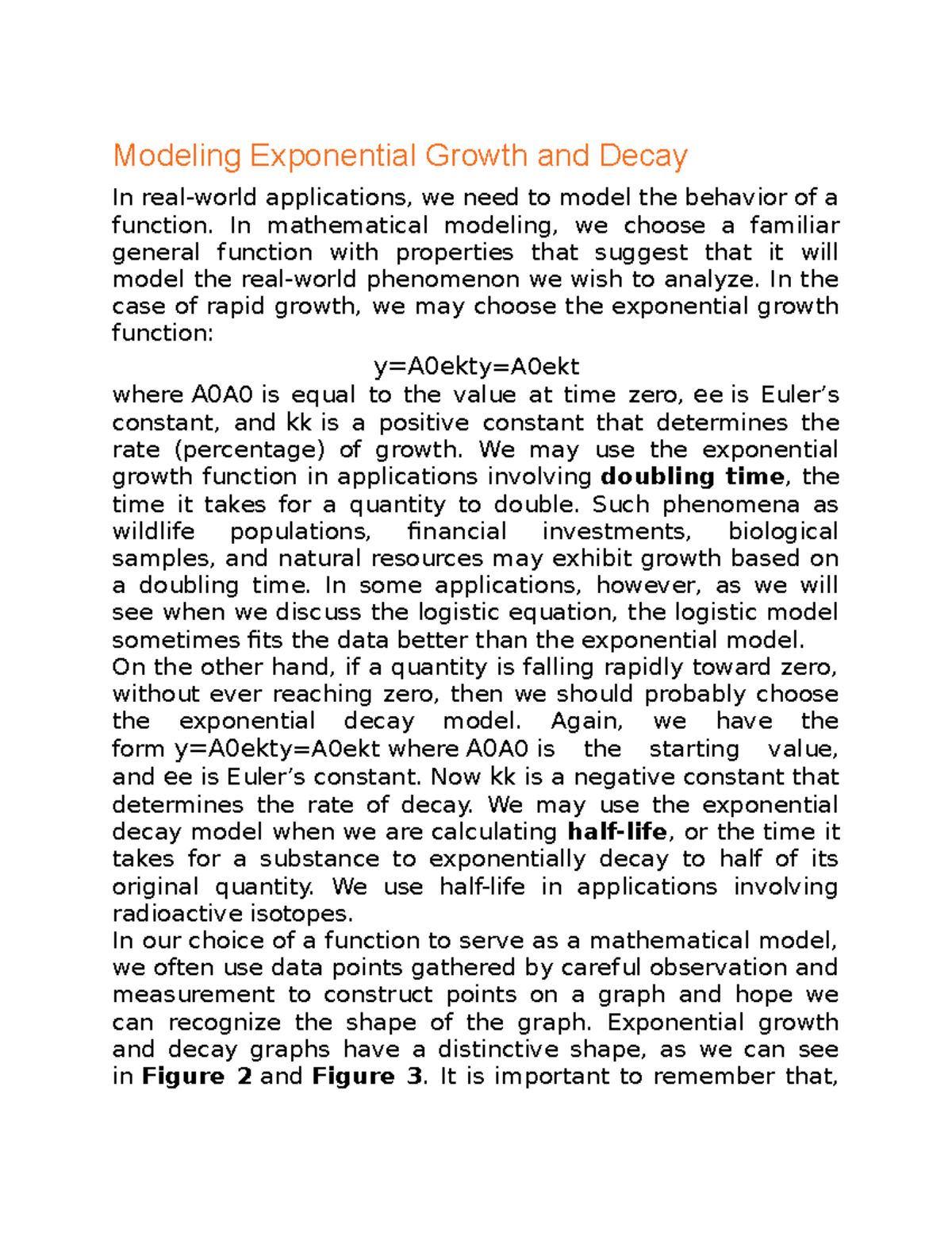 Exponential and Logarithmic Models: 3-2 Reading Activities Insights ...