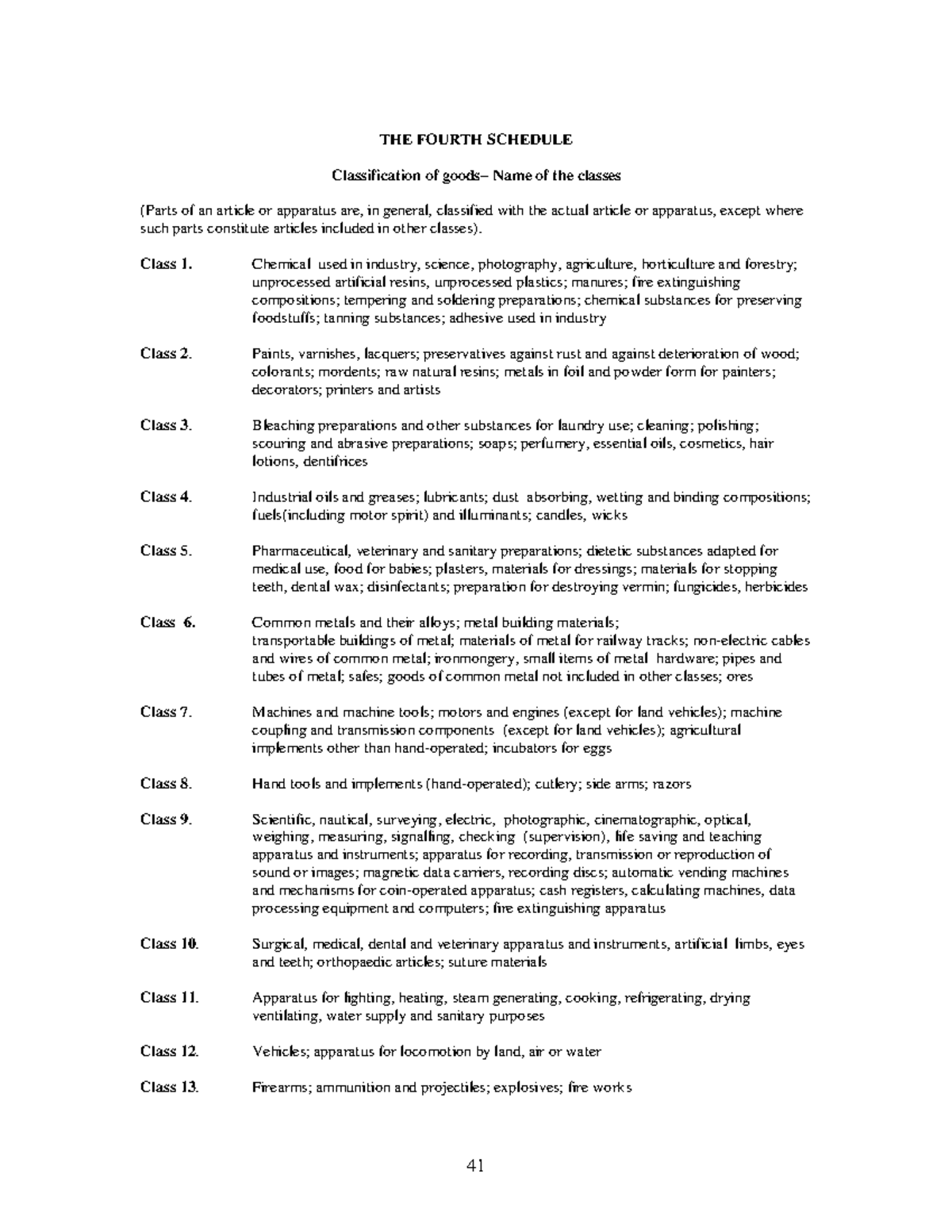 Classification of Goods: The Fourth Schedule Overview - Studocu