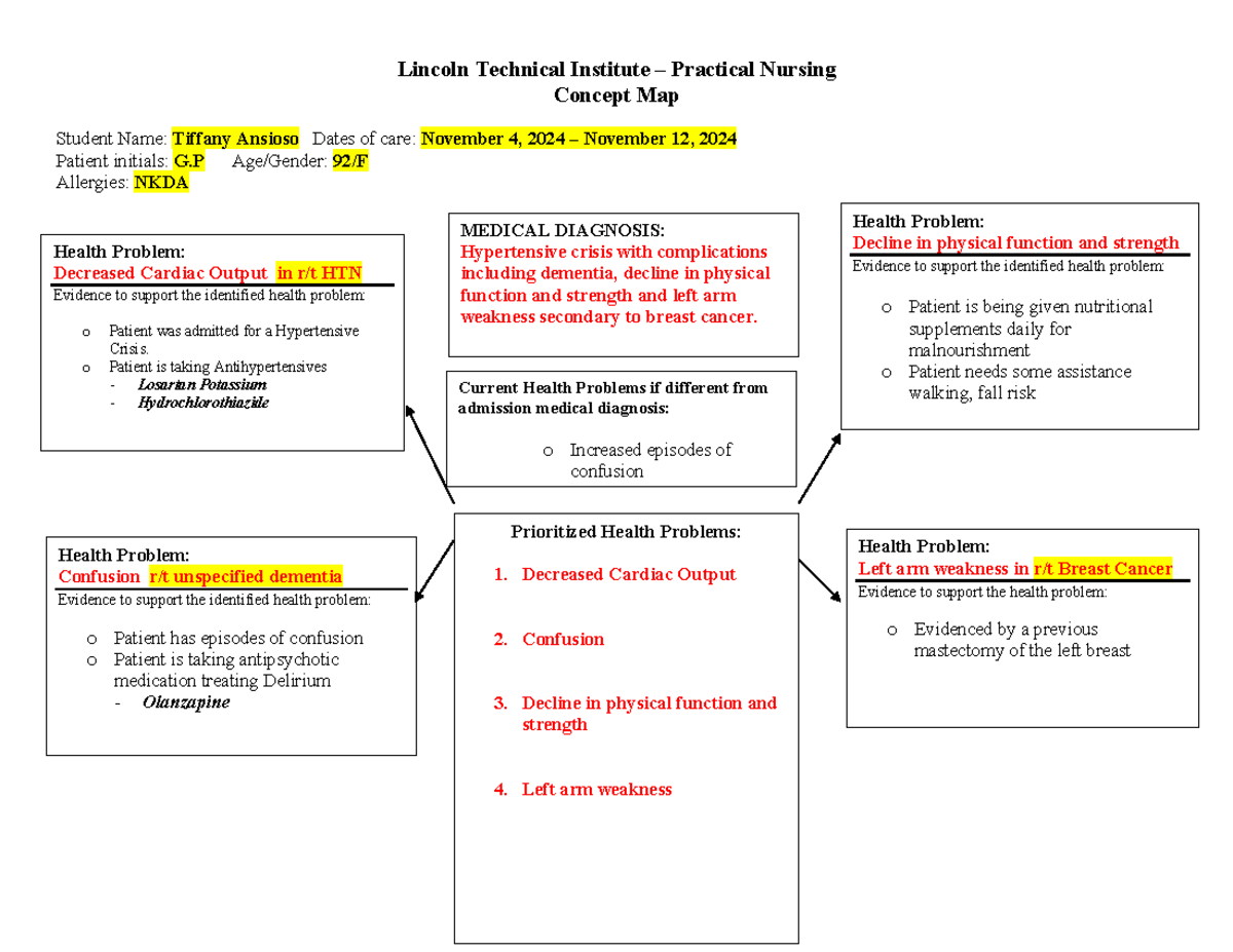 Concept Map for Practical Nursing Care Plan - NGN 2024 - Studocu