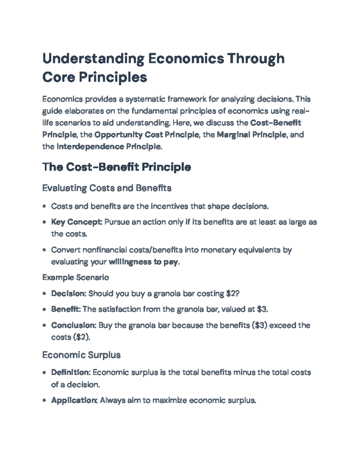 Core Principles of Economics: Understanding Decision-Making Frameworks ...