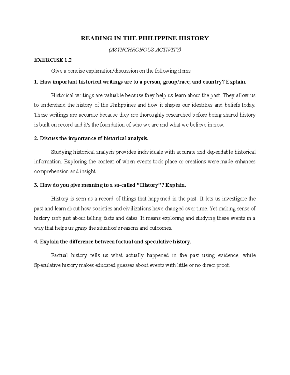 READING IN THE PHILIPPINES HISTORY - READING IN THE PHILIPPINE HISTORY ...