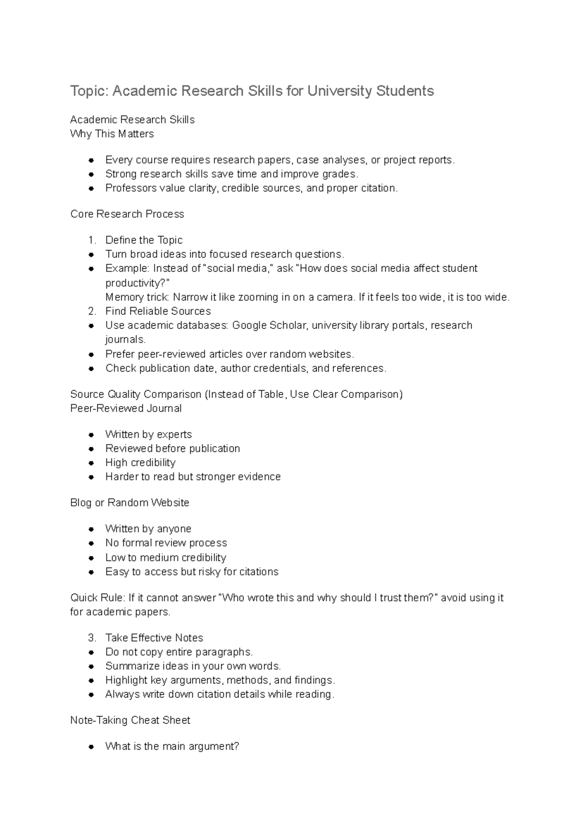 Academic Research Skills for University Students: Essential Guide - Studocu