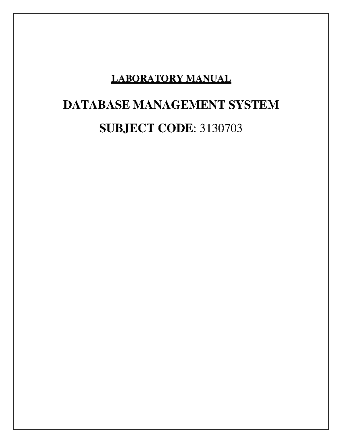 3130703- Database Management System lab-manual - GTU - Studocu