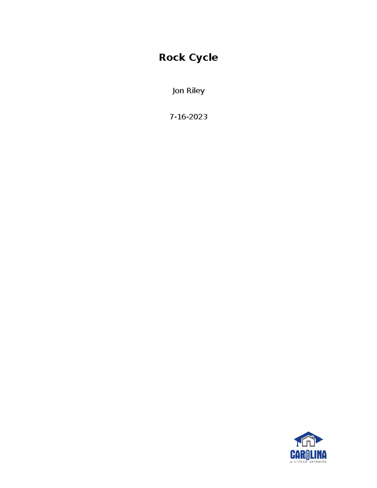 M3 Rock Cycle Lab Report: Data Analysis and Results - Studocu