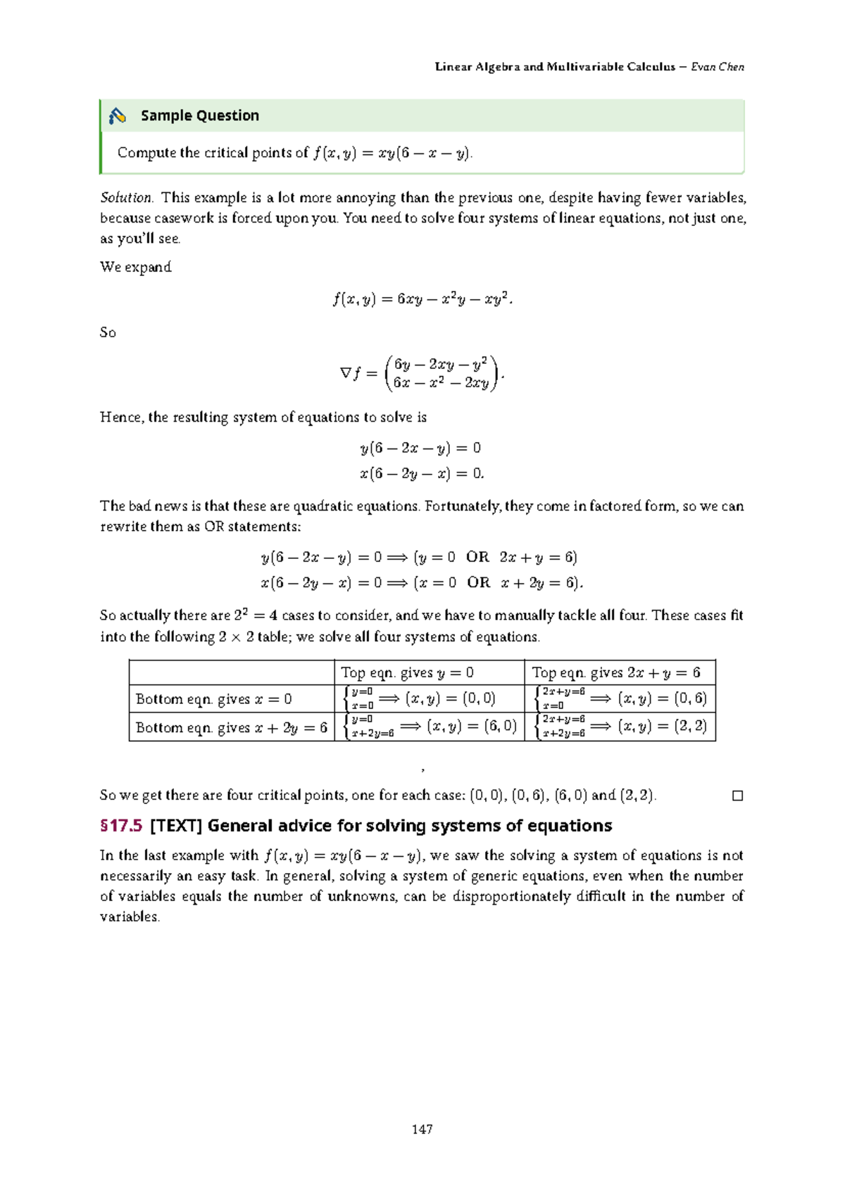 Calculus Notes Summary: Critical Points in Linear Algebra ...