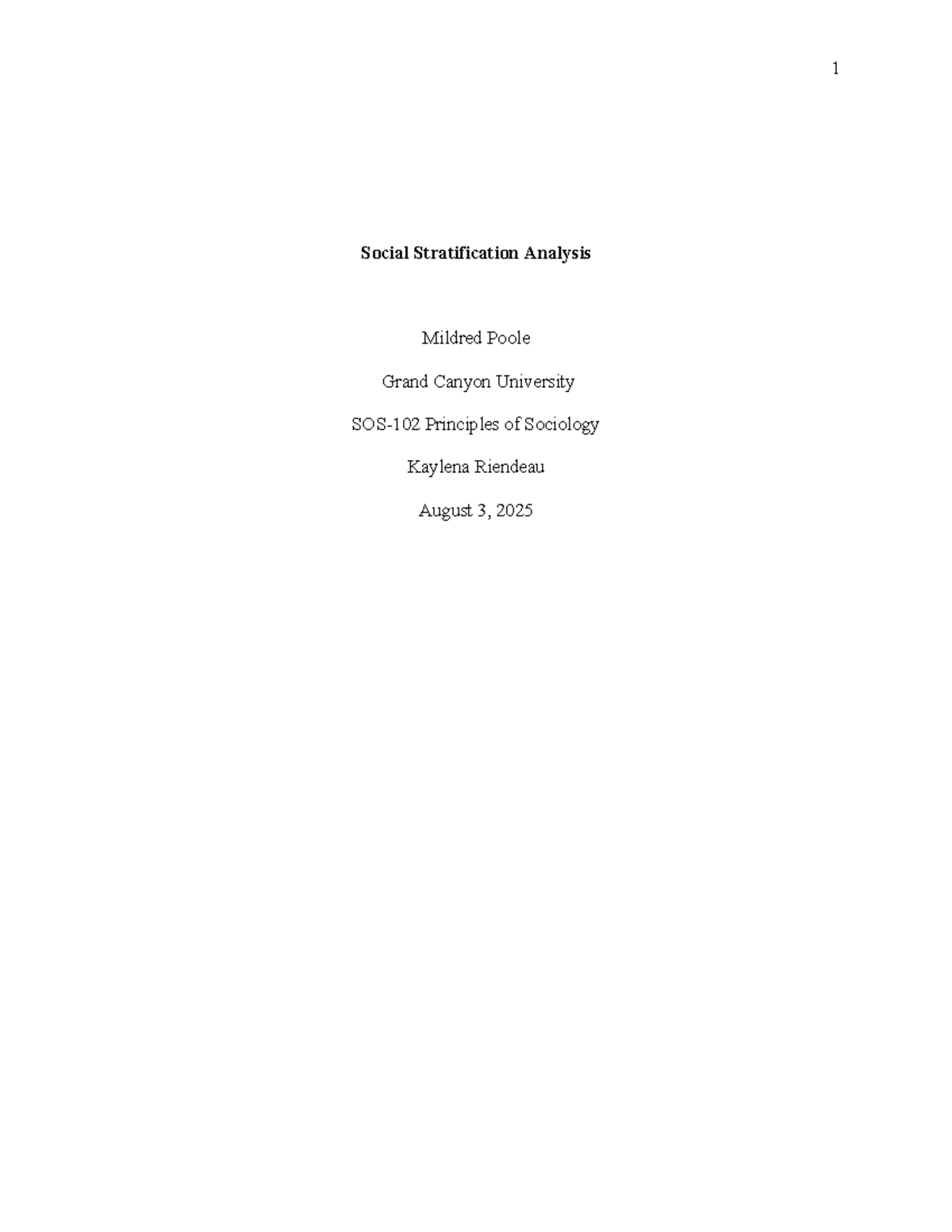 SOC-101 Social Stratification Analysis: Understanding Inequality - Studocu