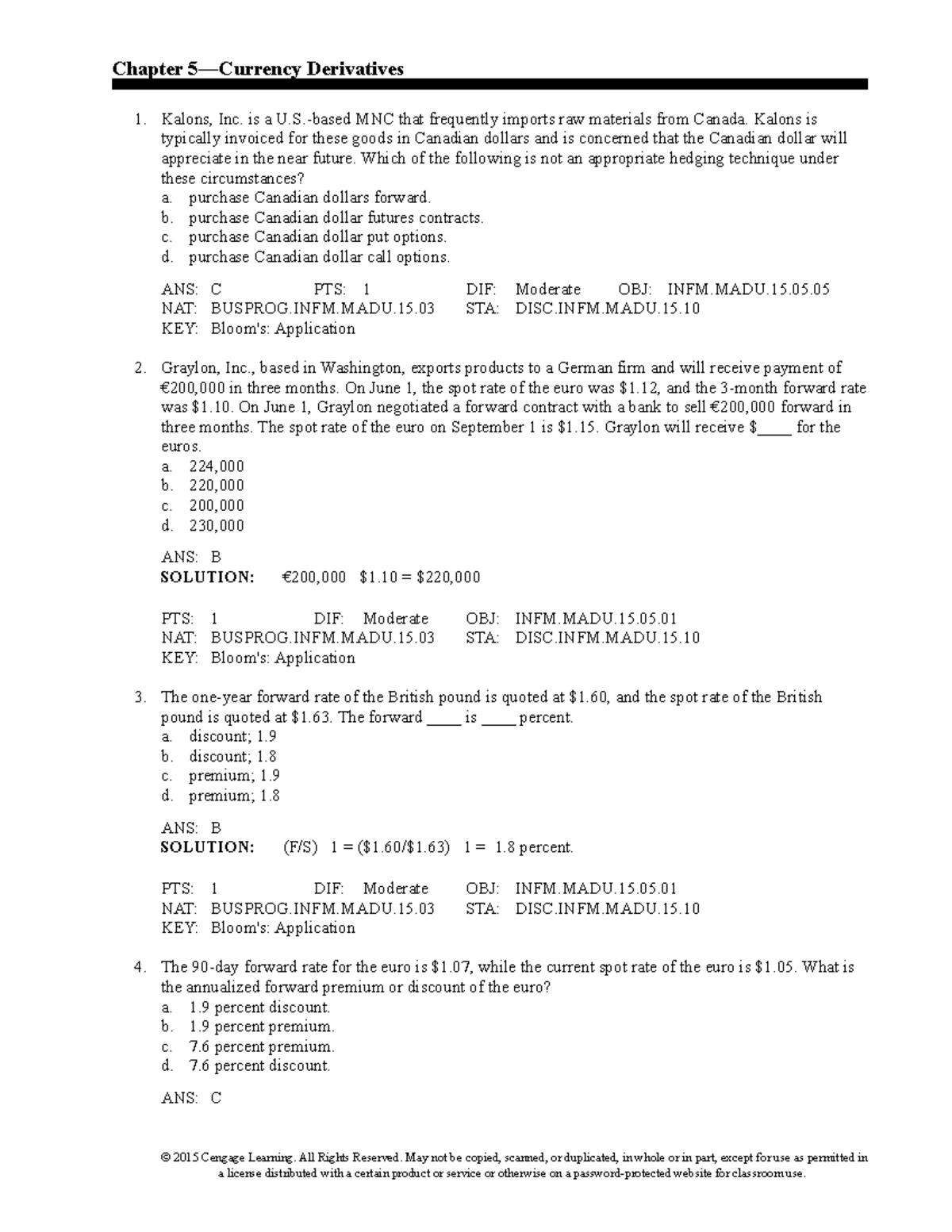 Fin321 Ch05 - TBS: Understanding Currency Derivatives and Hedging ...