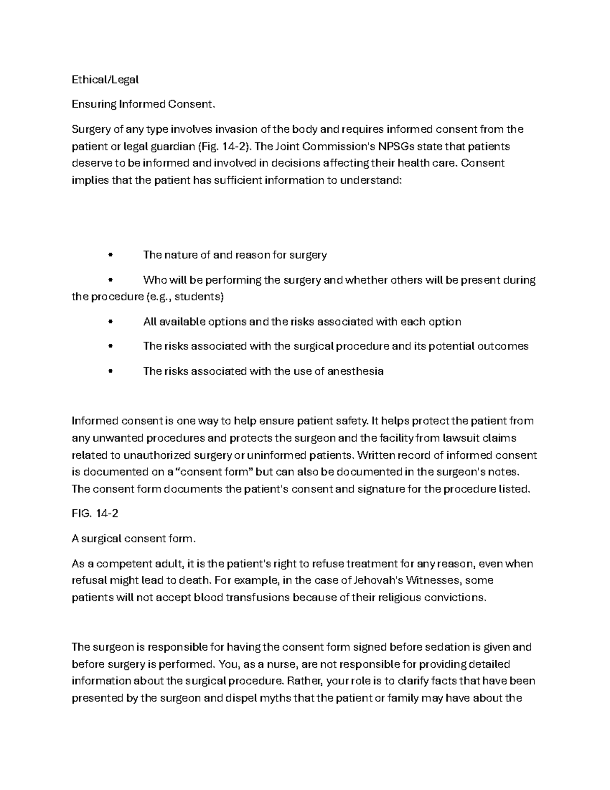 HESI Foundations 2 - Informed Consent in Surgical Procedures Study ...