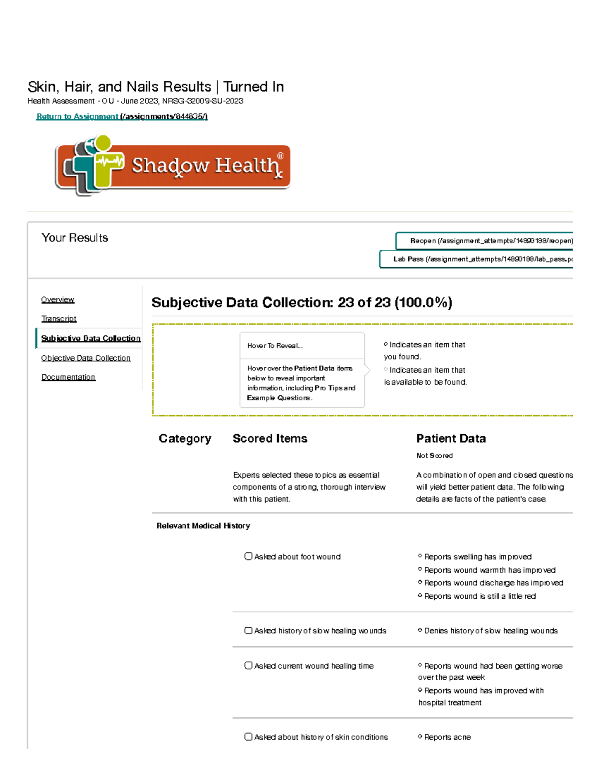 Shadow Health® │ Digital Clinical Experiences™ from Elsevier - Skin ...
