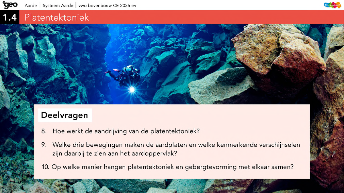 H1.4 Lesnotities: Platentektoniek en Aardplaten Bewegingen - Studeersnel