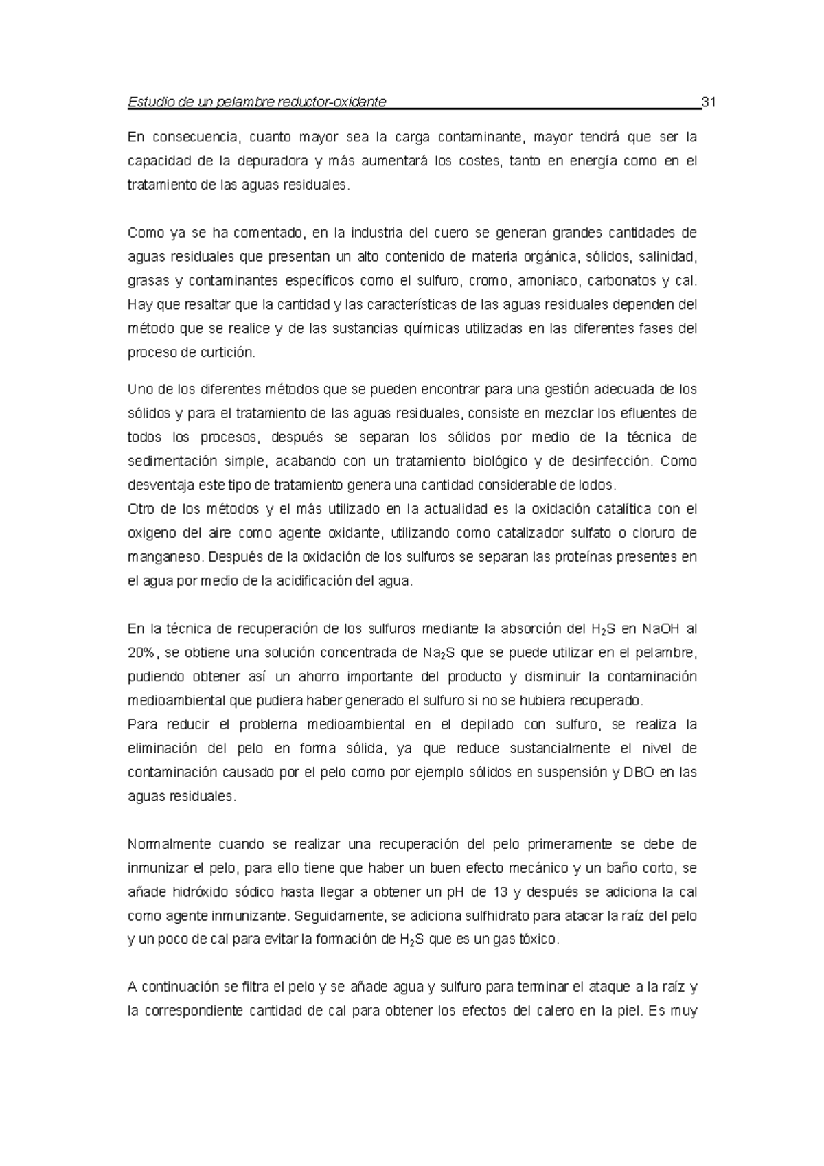 Proyecto Estudio Pelambre Reductor y Oxidante - Parte 4 de 9 - Studocu