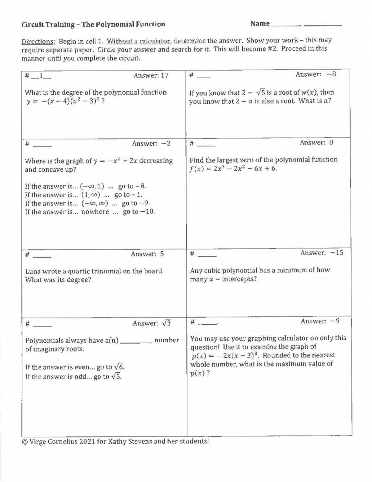 Polynomial Circuit HW - Circuit Training - The Polynomial Function Name ...